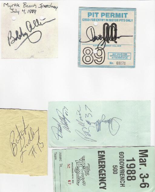 Autographs - Gallery - Cindy York Carlyle | racersreunion.com