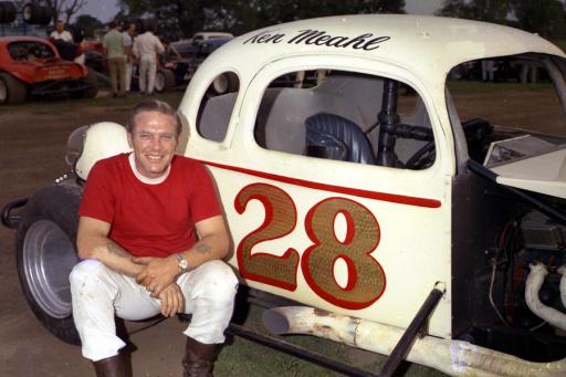 Ken Meahl Posed With White Coupe In Pits 1970 - Gallery - Ron Wetzler ...