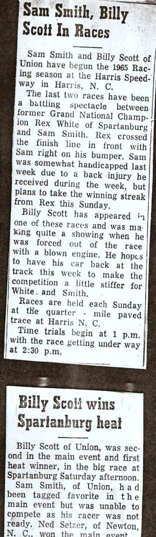 Billy Scott Wins Spartanburg - Gallery - Billy & Barbara Scott ...