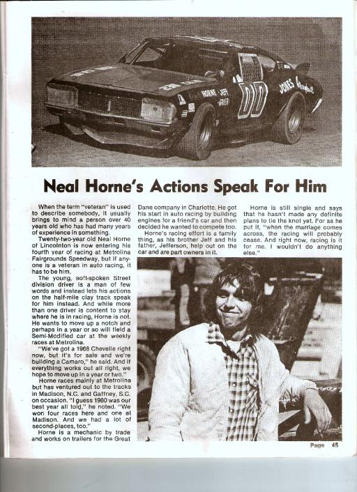 Metrolina Speedway's Veteran Neal Horne- Street Division 1980s' 1 ...