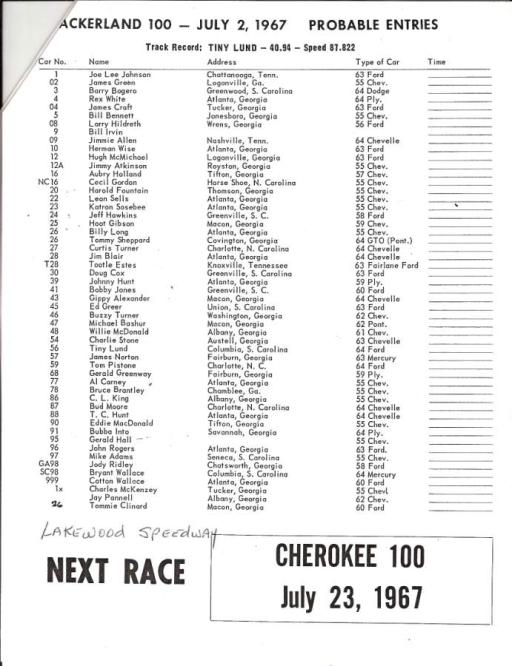 Lakewood Speedway 1967 - Gallery - Tommie Clinard | racersreunion.com