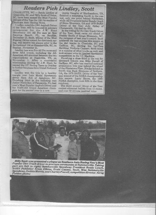 Billy Scott And Butch Lindley Win Most Popular 1981 001 - Gallery ...