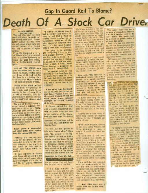 JAMES SEARS WRECK STORY - Gallery - Danny quick2 | racersreunion.com