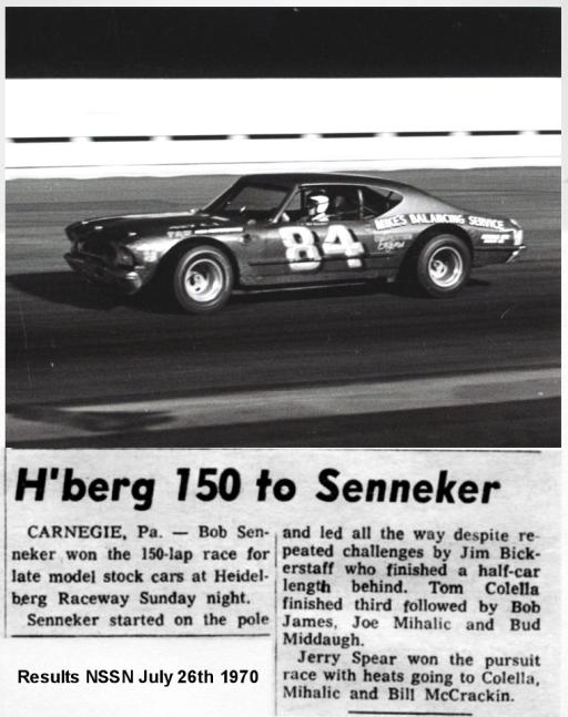 #84 Bob Senneker @ Heidelberg (PA) Raceway July 26th 1970 - Gallery ...
