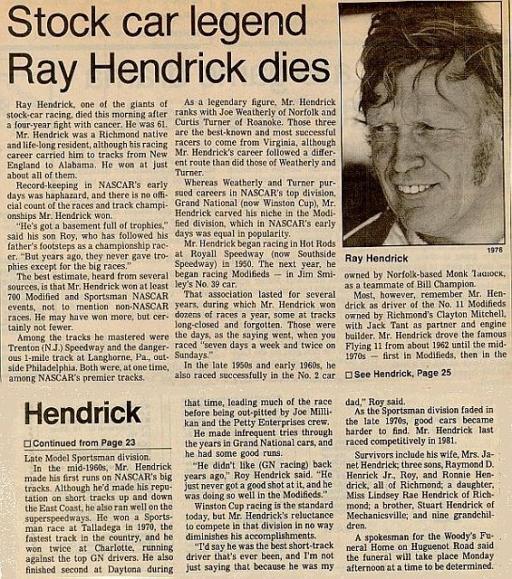 Ray Hendrick-Roy Hendrick Collection-Given To Andy Towler Thanks Roy-To ...