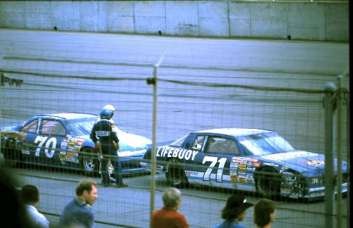 #71 Dave Marcis #70 J.D. McDuffie 1989 1st Twin 125 Qualifying Race ...
