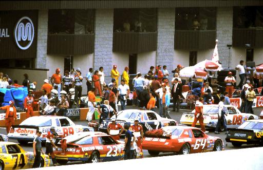 #08 Butch Miller #7 Kyle Petty #35 Alan Kulwicki #89 Jim Sauter #64 ...