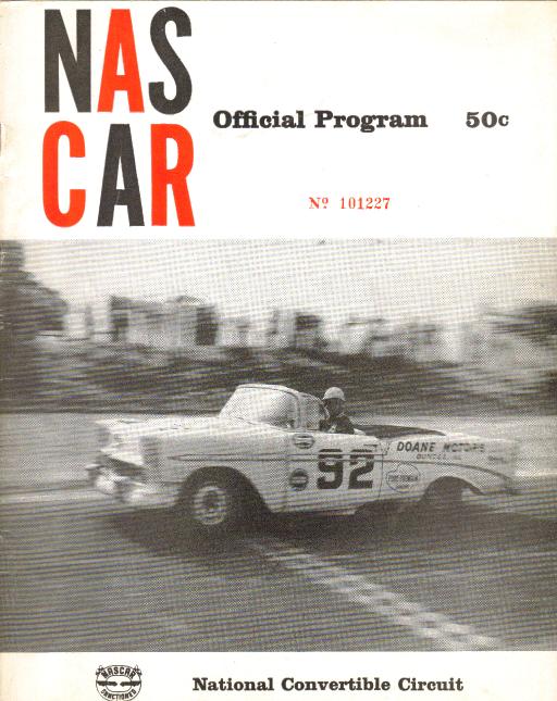 1956 Nascar Convertible Series Program For Occoneechee Speedway ...