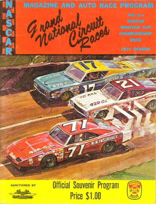 1971 Generic Nascar Program, Was Sold At Modified Race At Bowman Gray ...