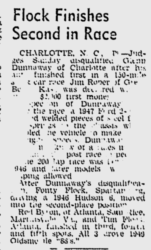 1949 Charlotte Winner Jim Roper - Gallery - TMC Chase | racersreunion.com