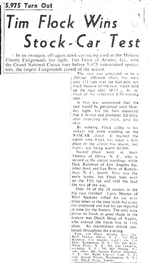 1952 Rochester Tim Flock - Gallery - TMC Chase | racersreunion.com