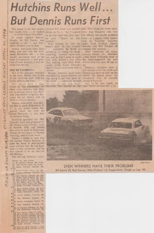 001 HUTCHINS RUNS WELL ... BUT DENNIS RUNS FIRST 190 - Gallery - Dennis ...