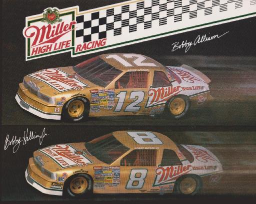 #12 BOBBY ALLISON,#8 BOBBY HILLIN,JR., MILLER HIGH LIFE RACING BUICK ...