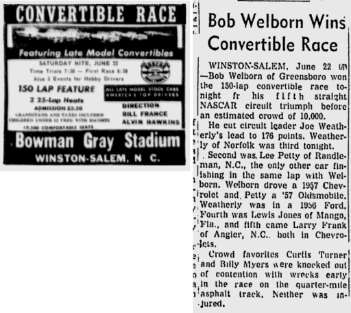 1957 Bowman Gray Bob Welborn - Gallery - TMC Chase | racersreunion.com