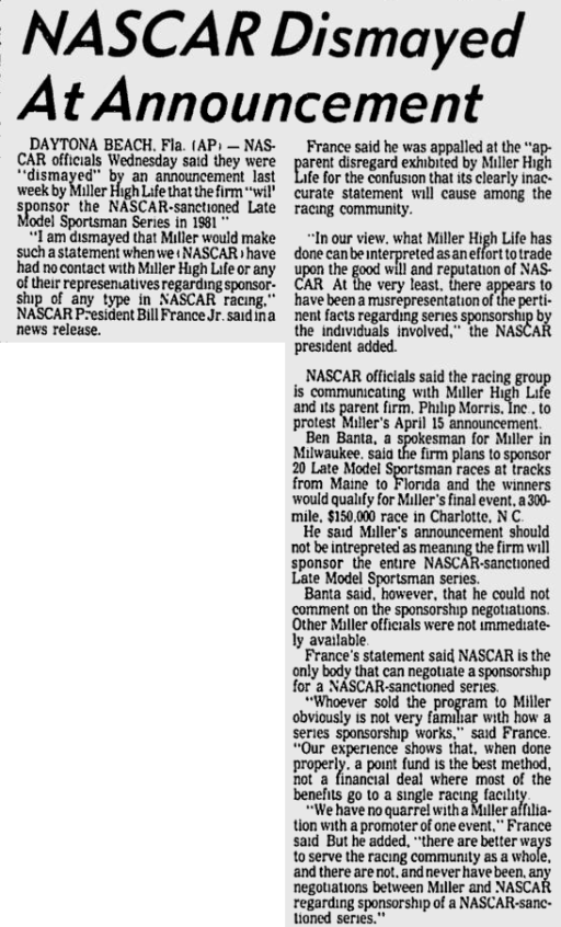 1981 Miller High Life LMS Series ? - Gallery - TMC Chase ...