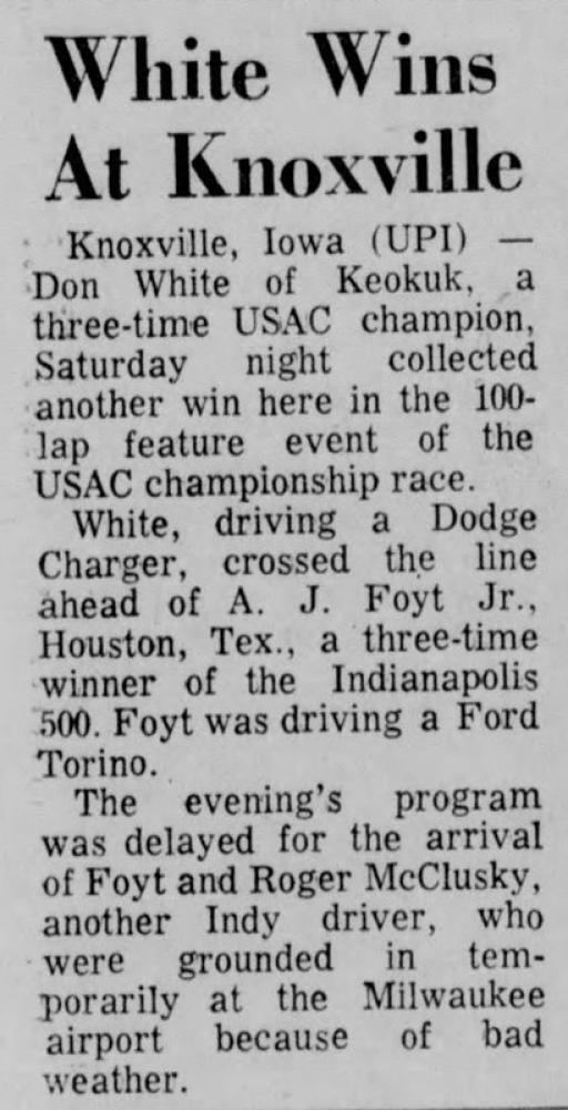 June 7, 1969 Knoxville Iowa - Gallery - TMC Chase | racersreunion.com