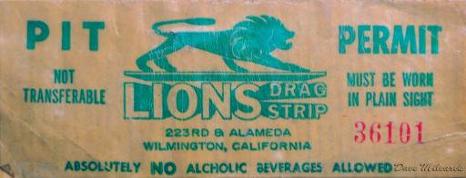 Pit Pass From 1971 - Gallery - Dave Milcarek | racersreunion.com