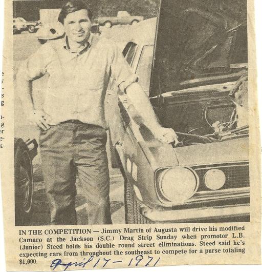 Jimmy Martin Won In Modified Class At Jackson Dragstrip In 1971 ...